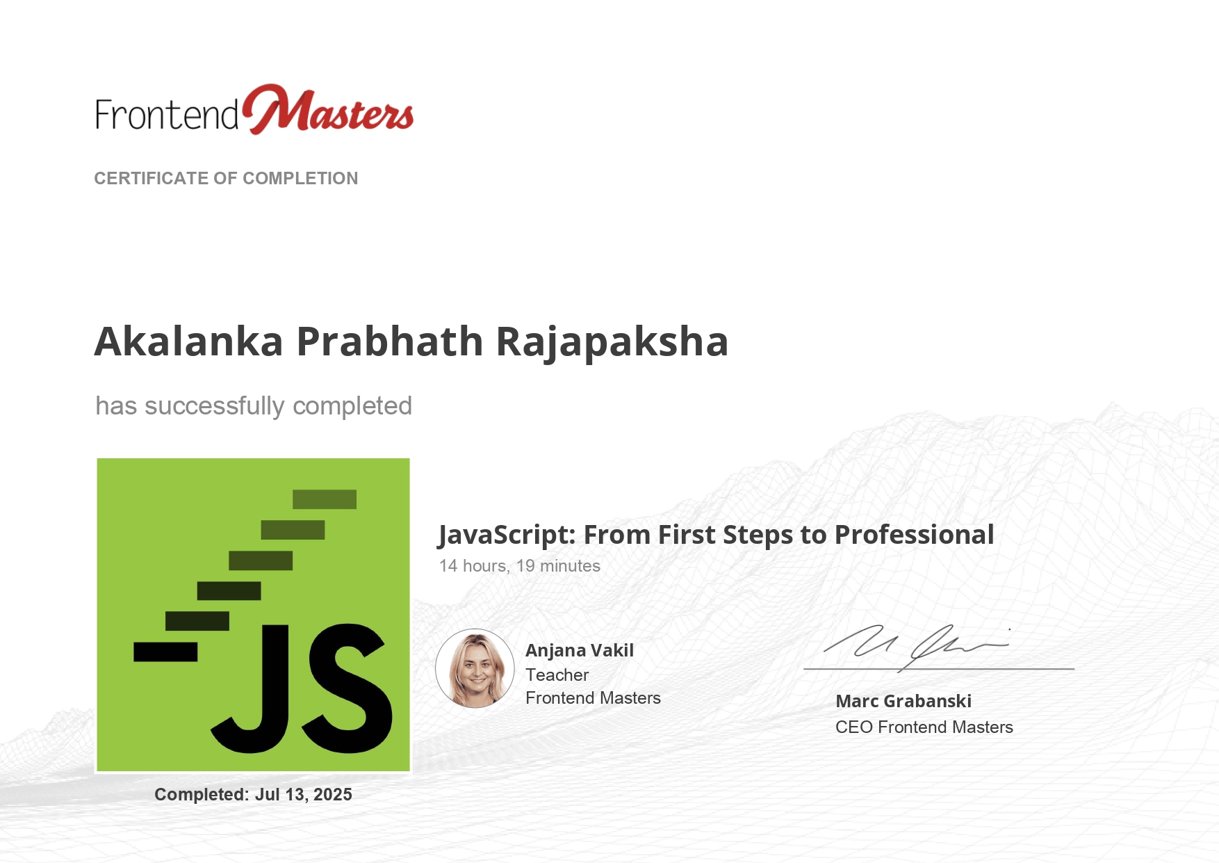 All Certifications | Akalanka Prabhath